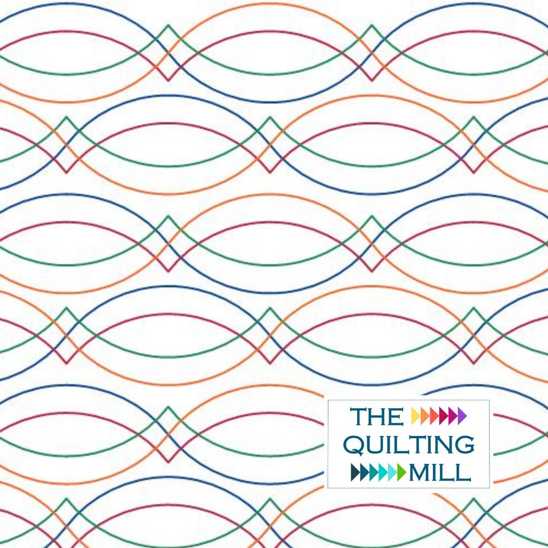 Double Sequence Extended Width Digital Pantograph | Modern Wave Quilting Pattern for Longarm ...