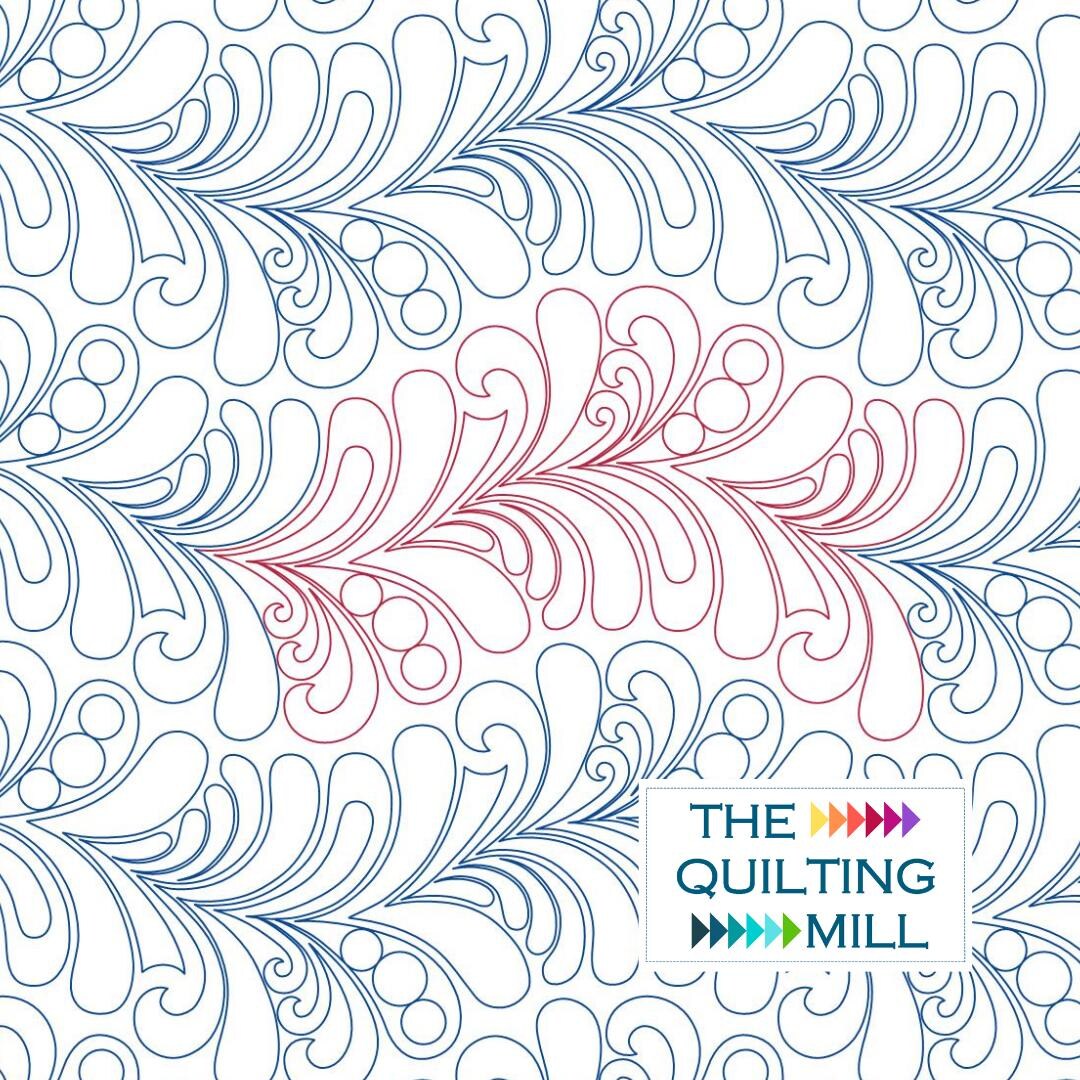 Resplendent - Digital Longarm Quilting Design | Feather Plume Pantograph for Quilting Machines ...