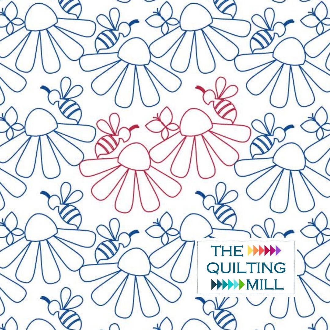 Sweet as Can Bee - Quilting Pantograph | Whimsical Bees & Flowers ...