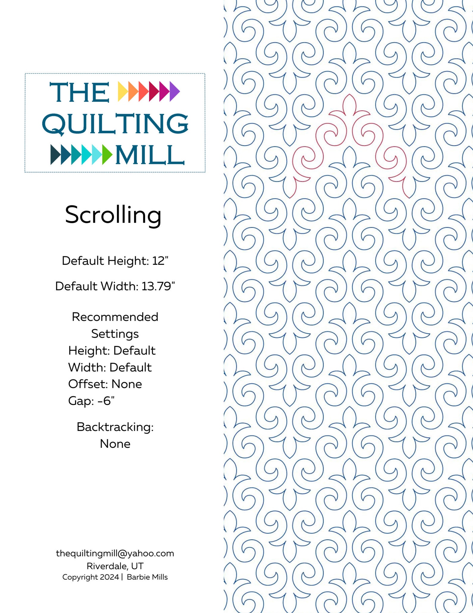 Scrolling - Digital Quilting Pantograph | Longarm Quilt Pattern | E2E ...