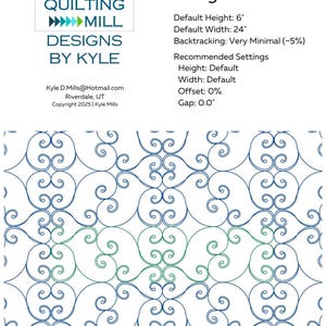 Wrought Iron 3 - Digital Pantograph | Elegant Swirl Quilting Design ...