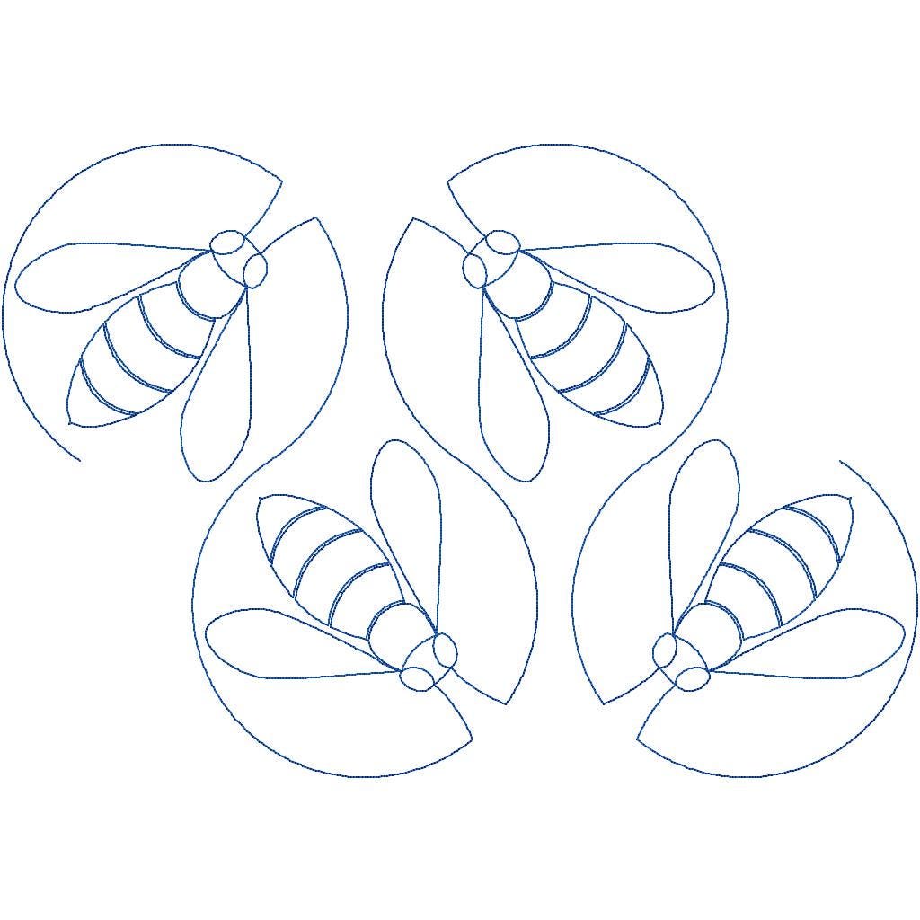 Ribbon Bees - Digital Quilt Pantograph | E2E Bee and Ribbon Quilting ...