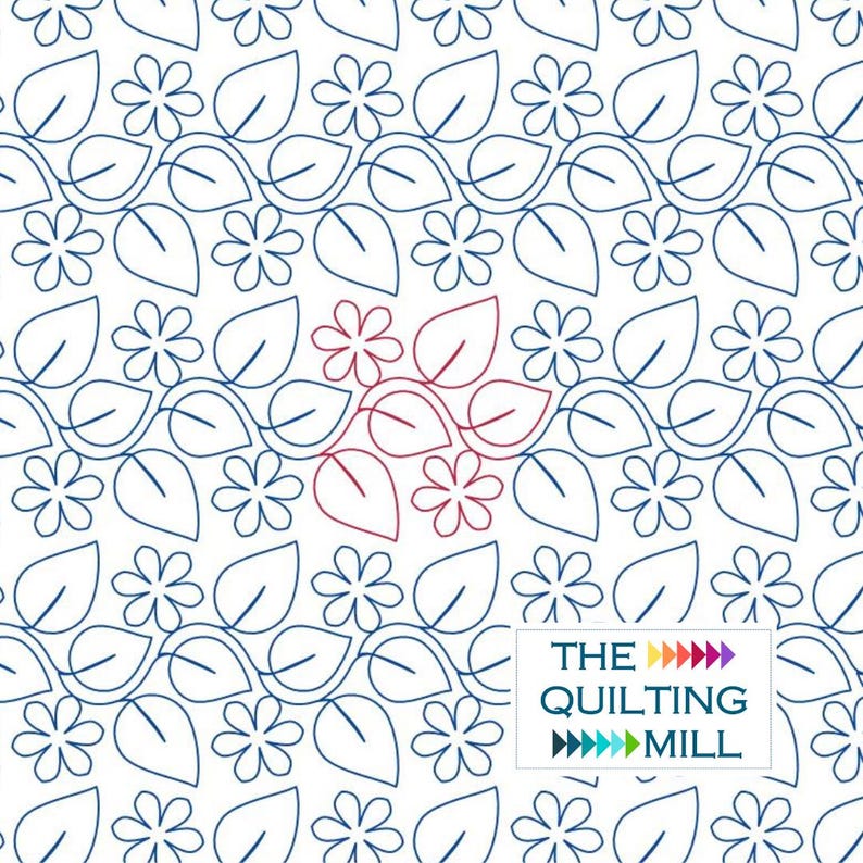 Trailing Vine - Digital Pantograph | Longarm Quilting Pattern | Leaf ...