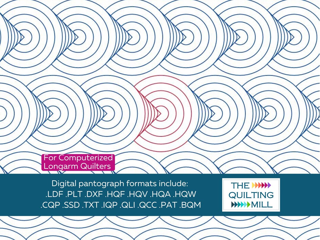 Bullseye - Modern Circle Pantograph | Digital Quilting Design for ...
