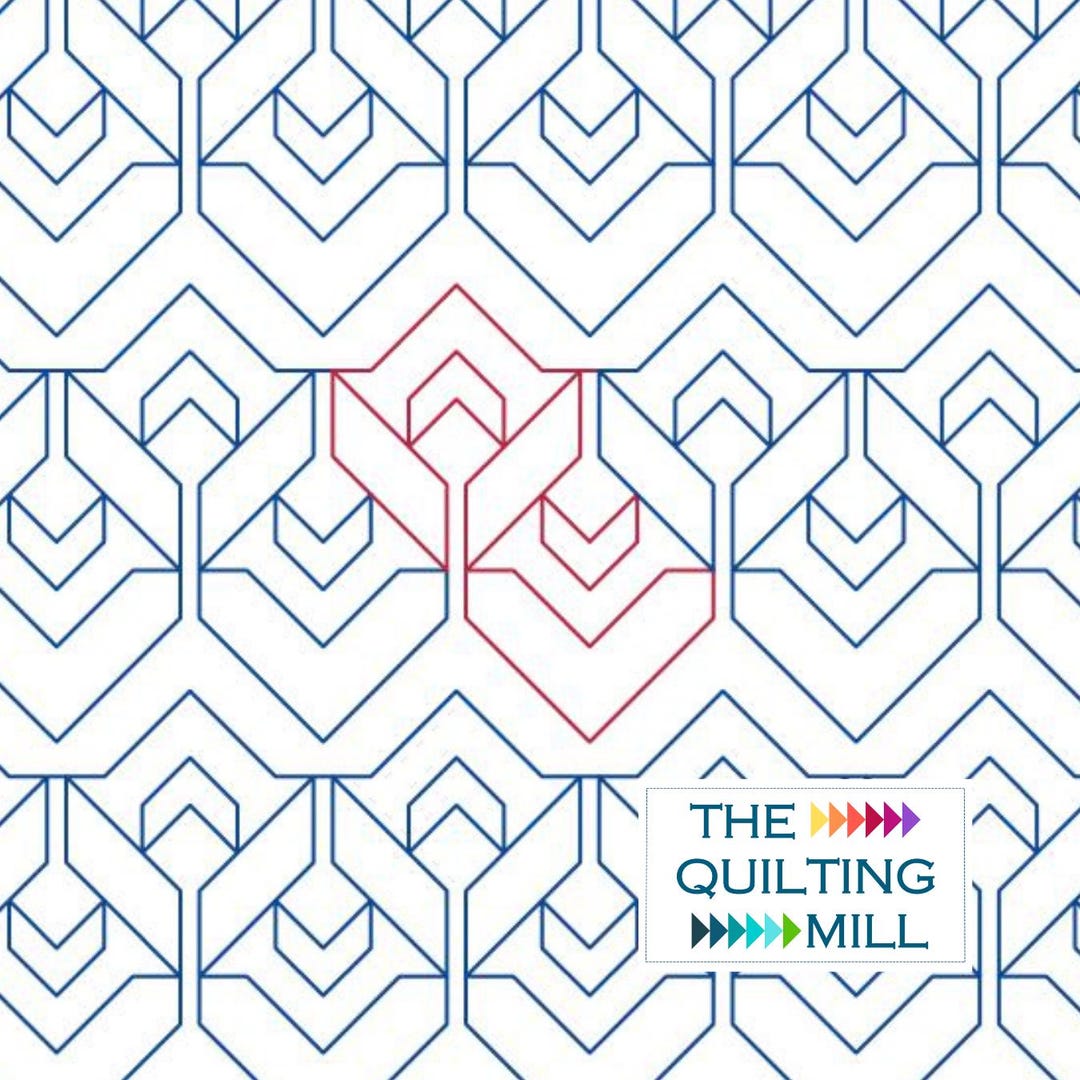 Chevron Shuffle - Digital Pantograph | Geometric Quilting Design ...