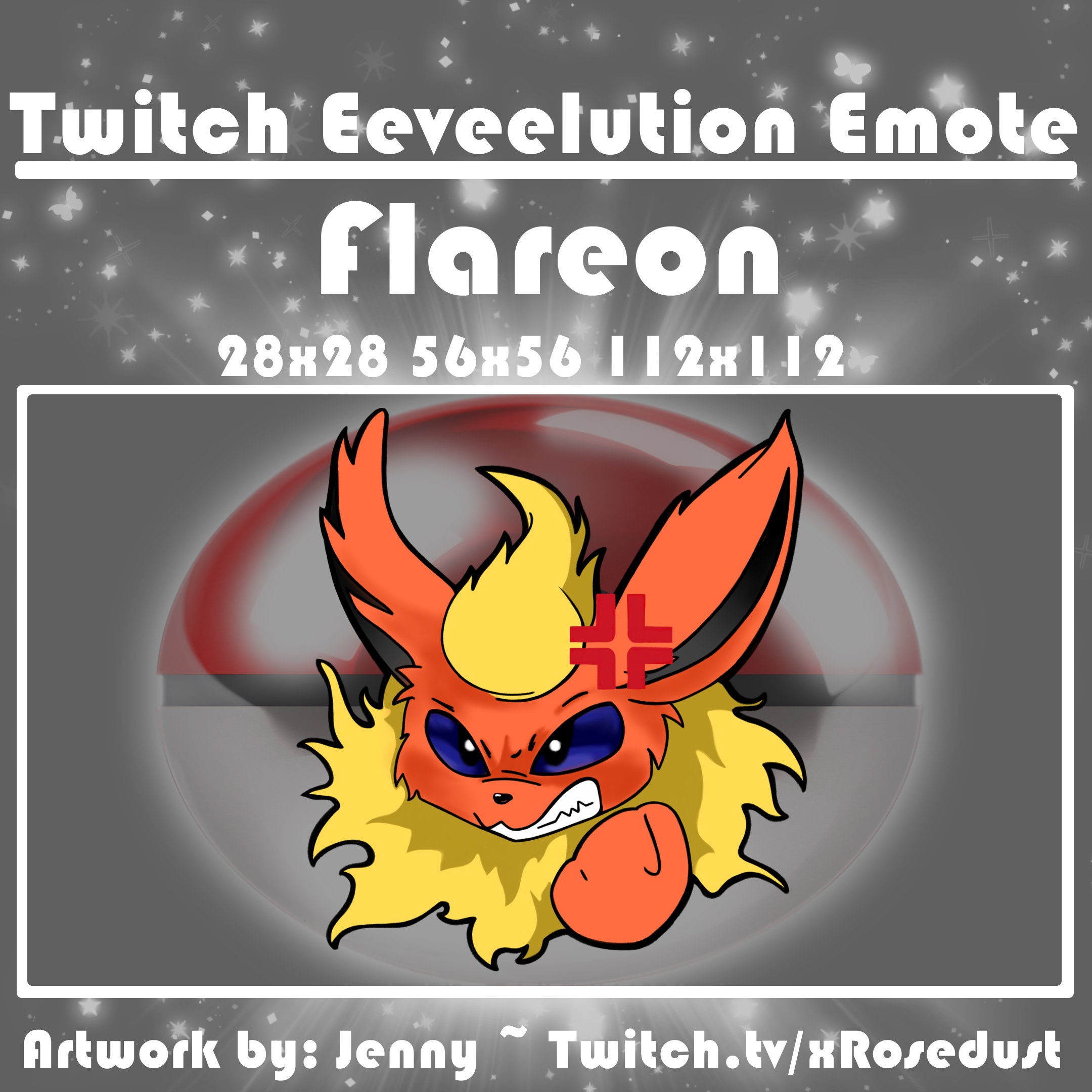 Twitch Emote: Flareon Rage - Etsy
