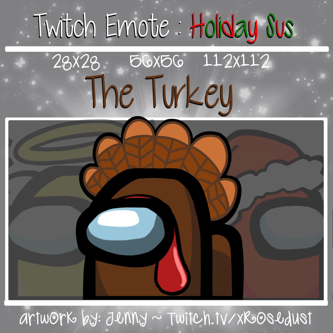 Twitch Emote : Holiday Brown Sus; the Turkey - Etsy
