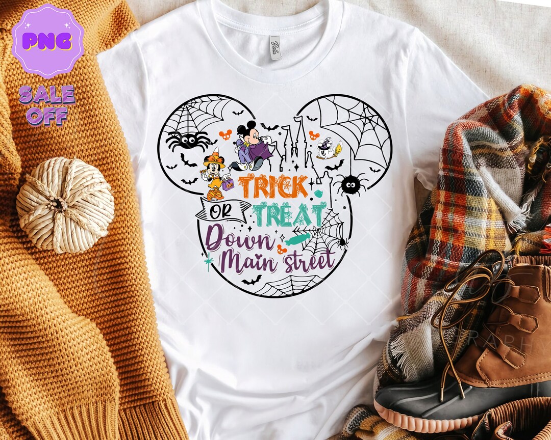 Trick or Treat Down Main Street Png Mouse Halloween Png - Etsy