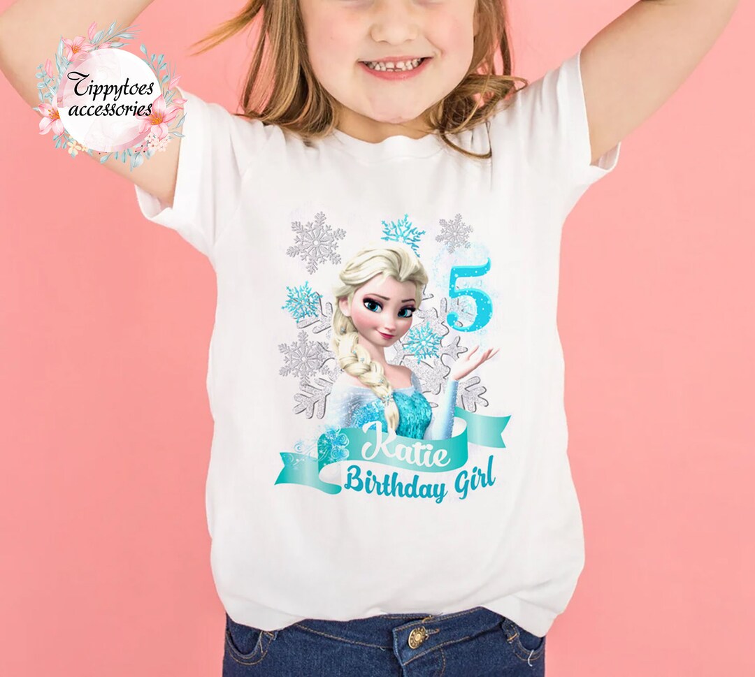 Personalized Elsa Princess Birthday Shirt for Kids, Frozen Princess Birthday T Shirt, Elsa Olaf ...