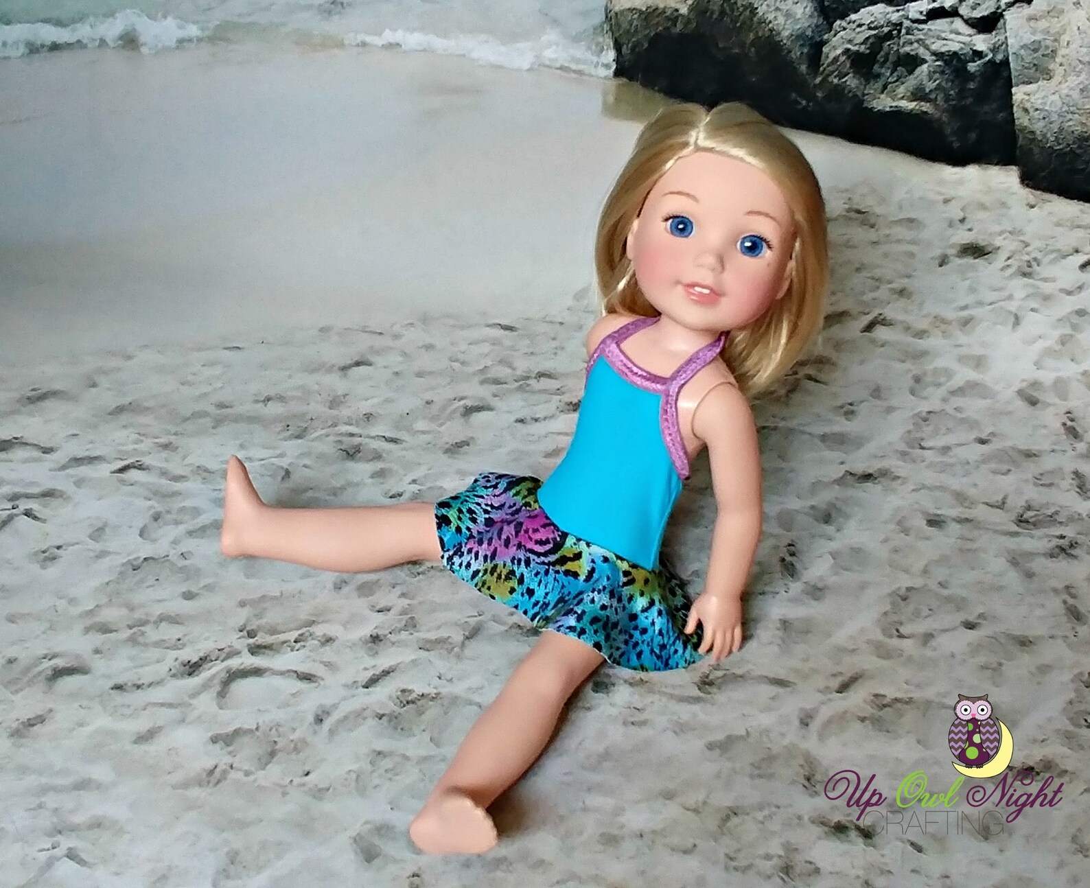 Doll Bathing Suit in Blue Leopard Print American Made to Fit | Etsy