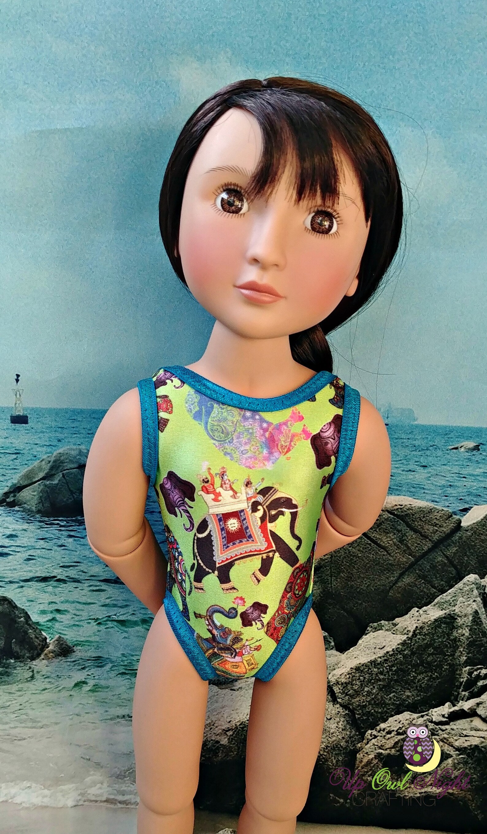 Doll Bathing Suit Swimsuit -- Elephant Print -- Fits A Girl for All ...