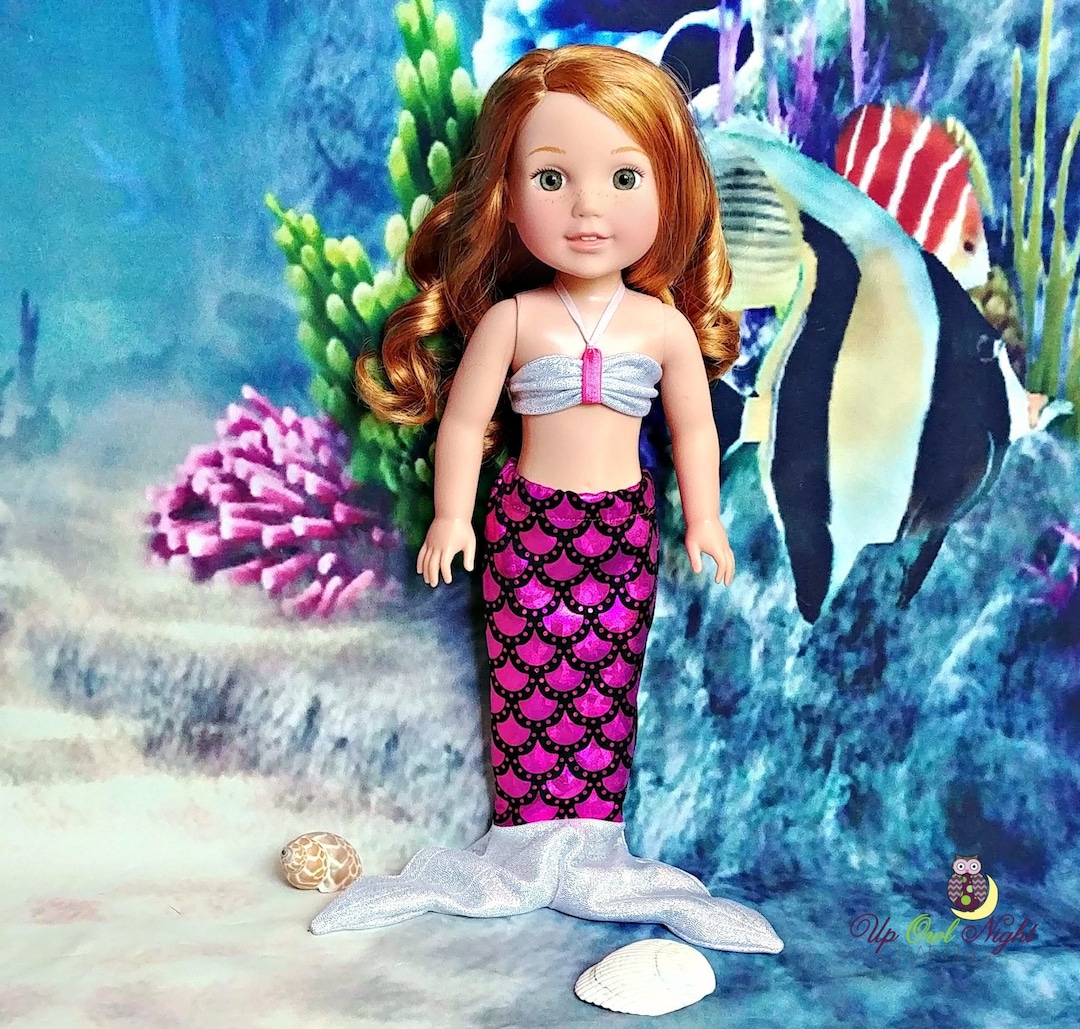 Mermaid Doll Costume -- Pink and Silver -- American Made to Fit Your 14 ...
