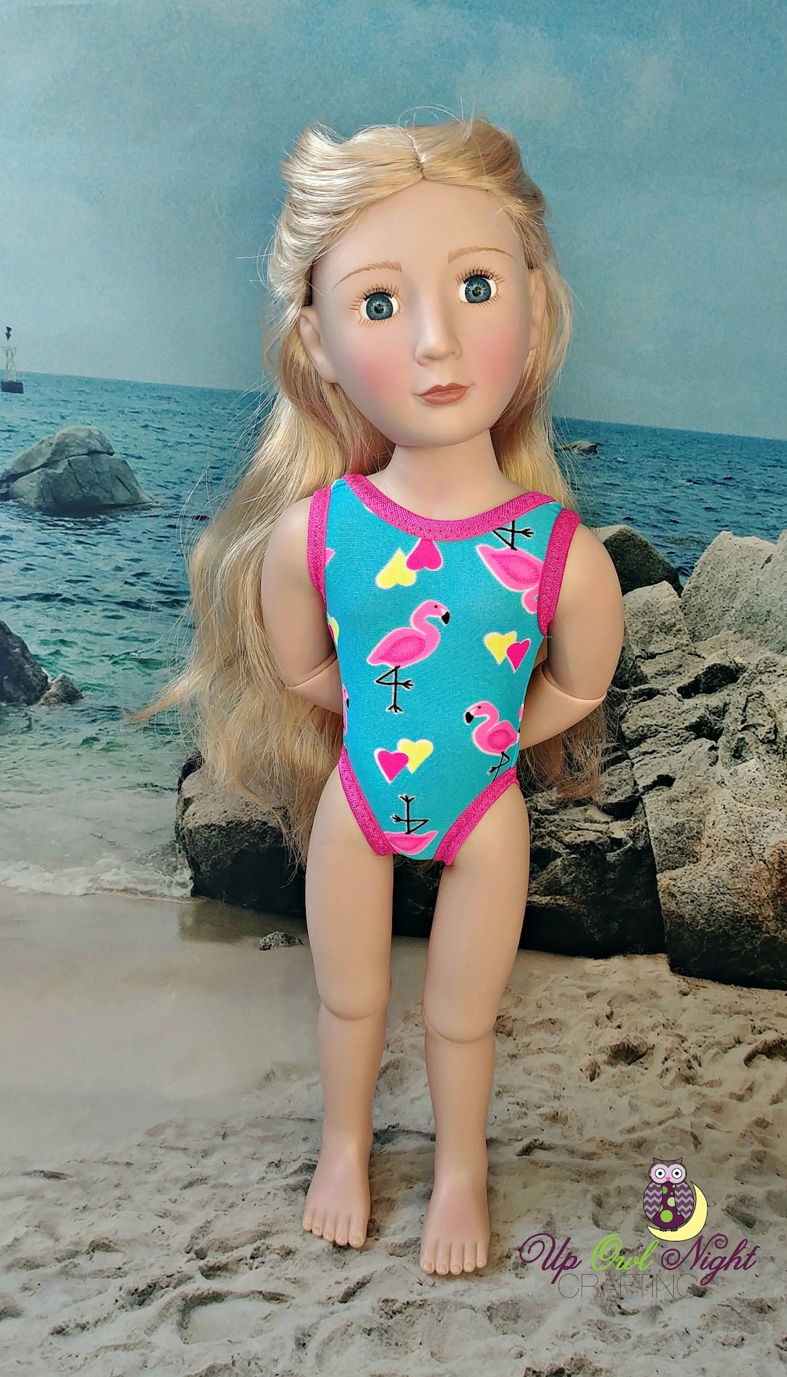 Doll Bathing Suit Swimsuit Flamingo Pattern fits A Girl | Etsy