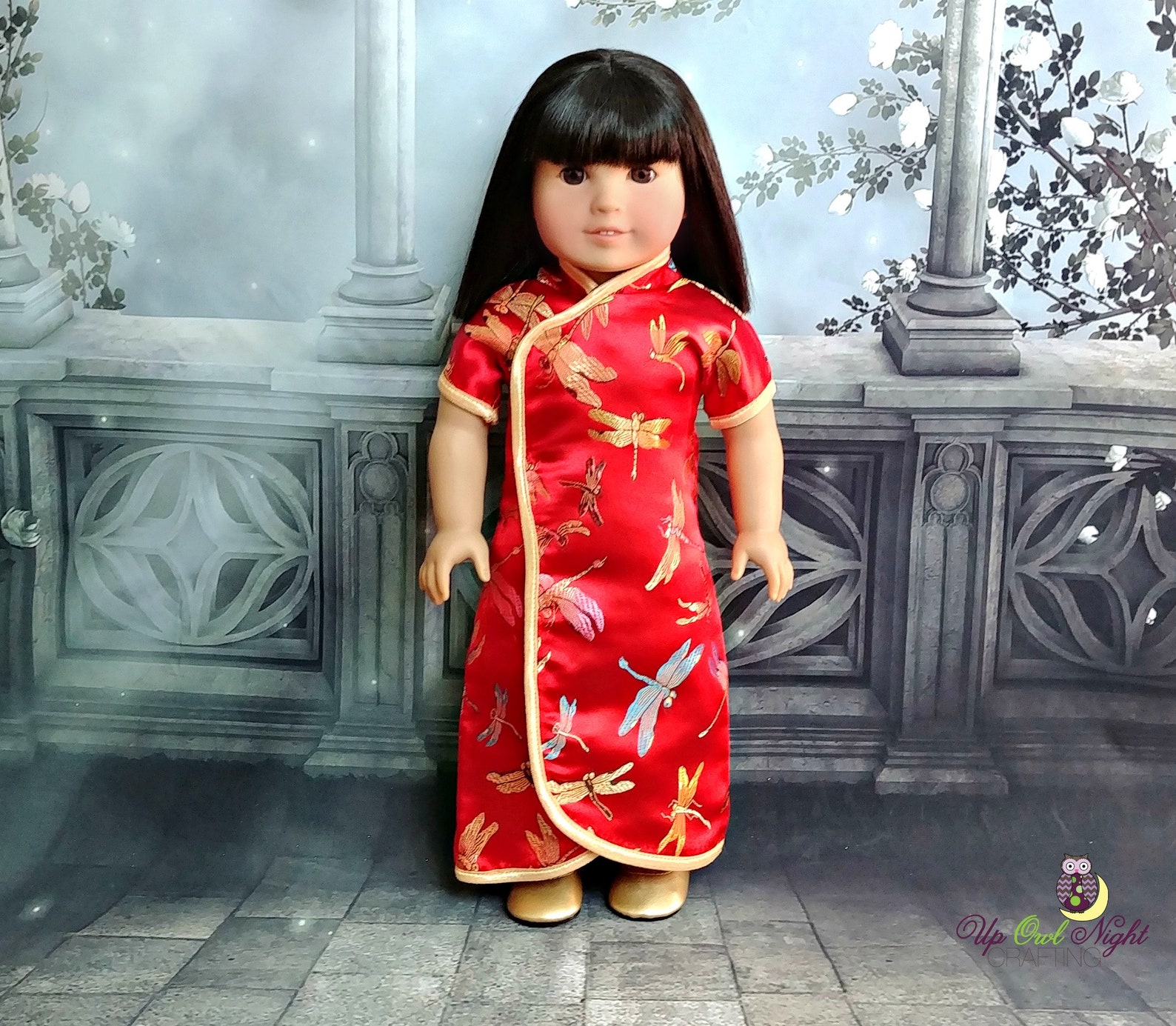 Doll Chinese New Year Cheongsam Red With Dragonflies - Etsy