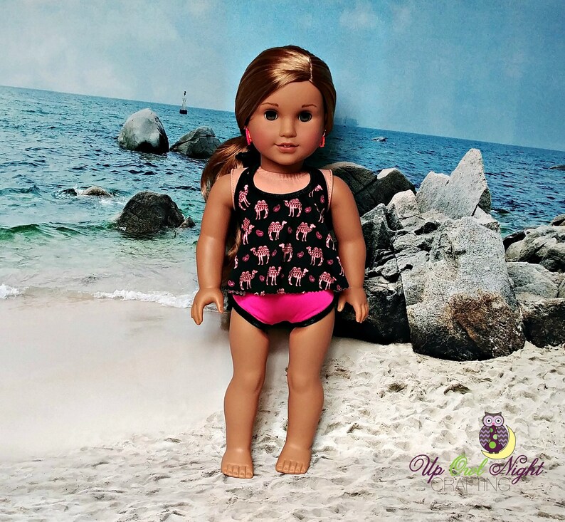 Doll Bathing Suit Camel & Paisley Print American Made to - Etsy