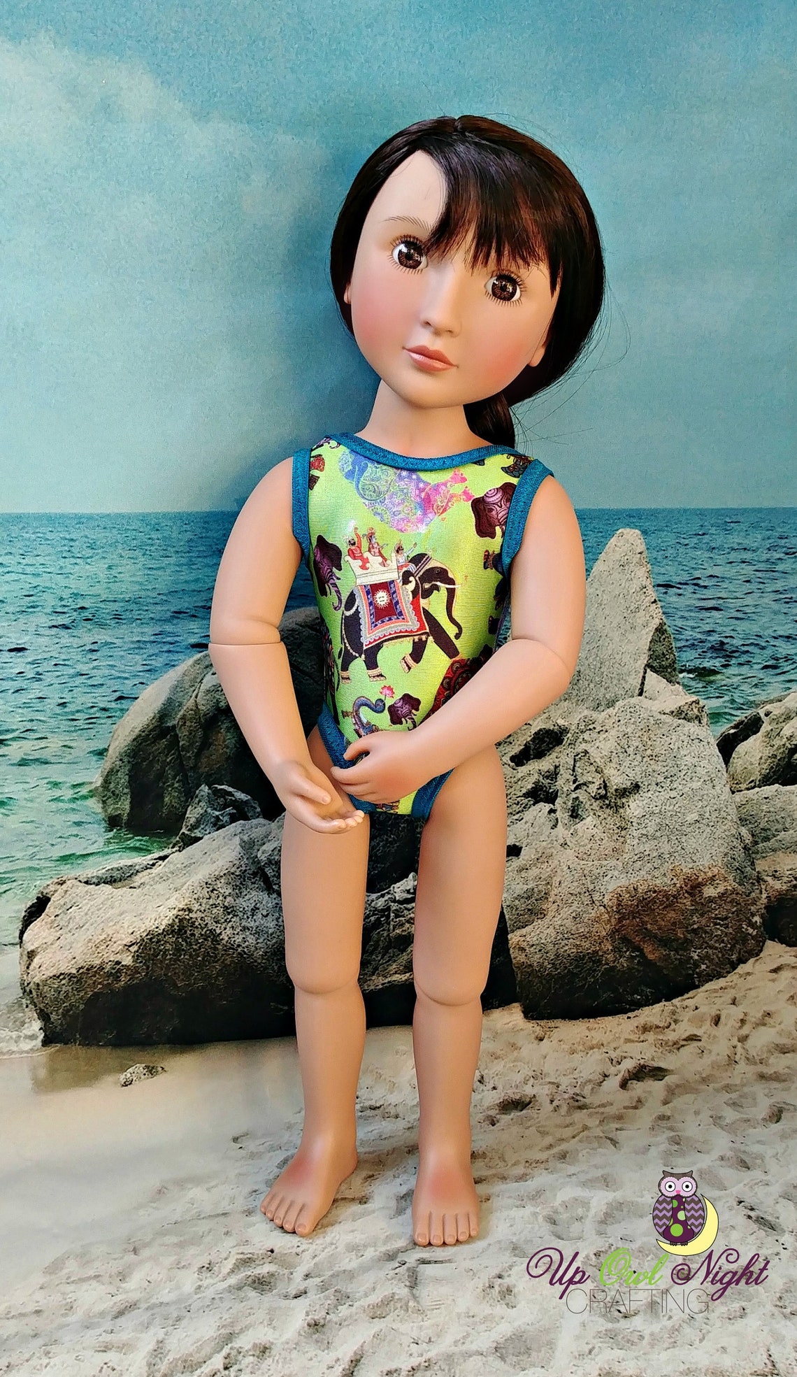 Doll Bathing Suit Swimsuit Elephant Print Fits A Girl - Etsy