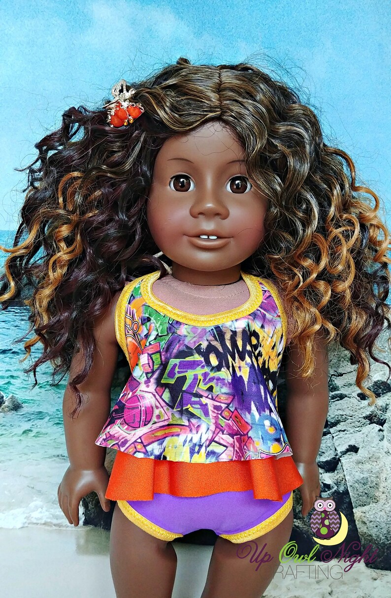 Doll Bathing Suit in Tiered Graffiti Style American Made to - Etsy