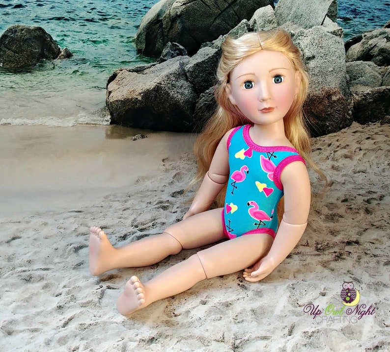 Doll Bathing Suit Swimsuit Flamingo Pattern Fits A Girl | Etsy