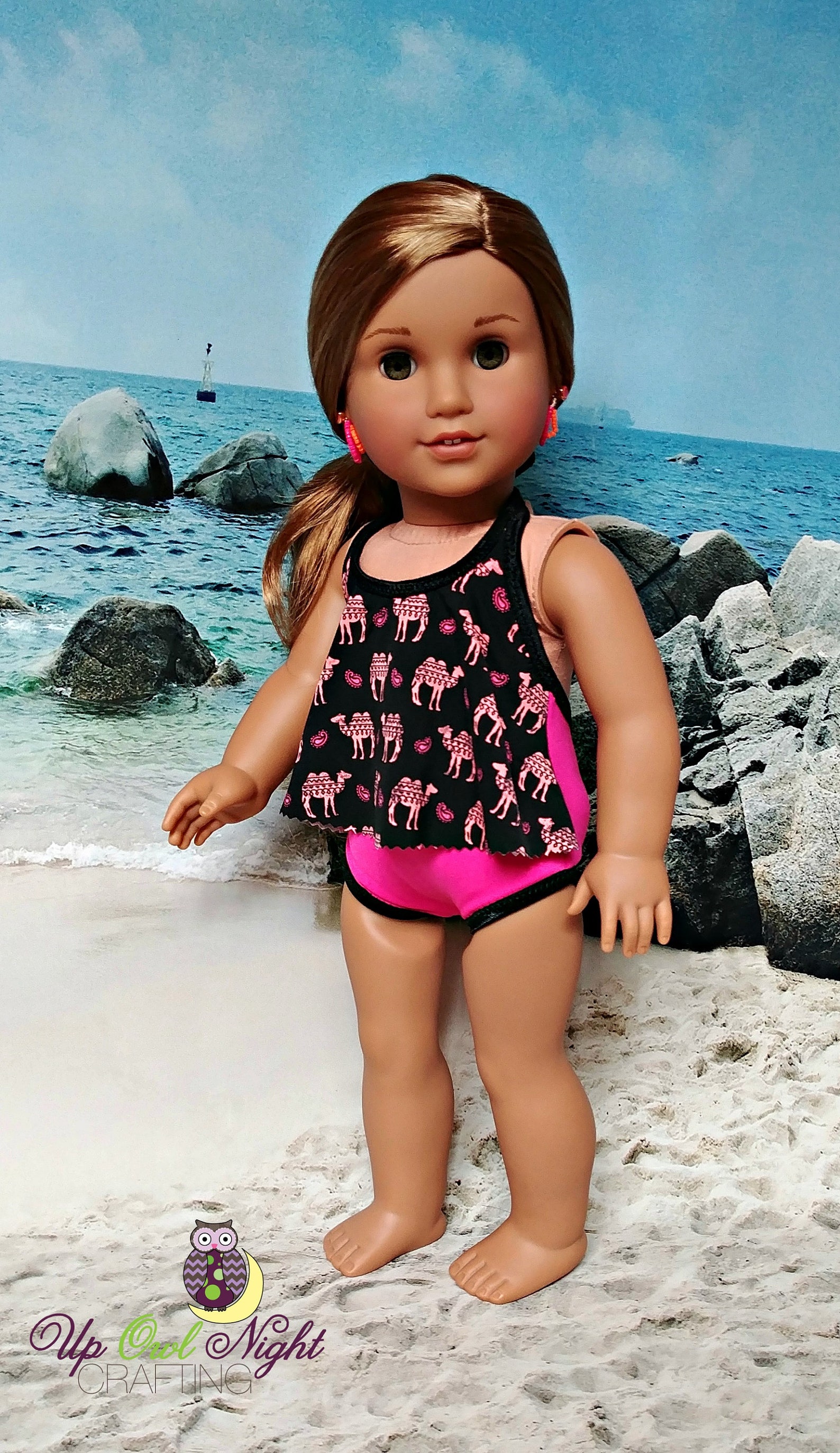 Doll Bathing Suit Camel & Paisley Print American Made | Etsy