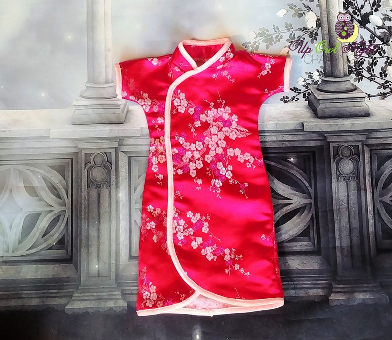 Doll Cheongsam in Dark Pink American-made for Your 18 - Etsy