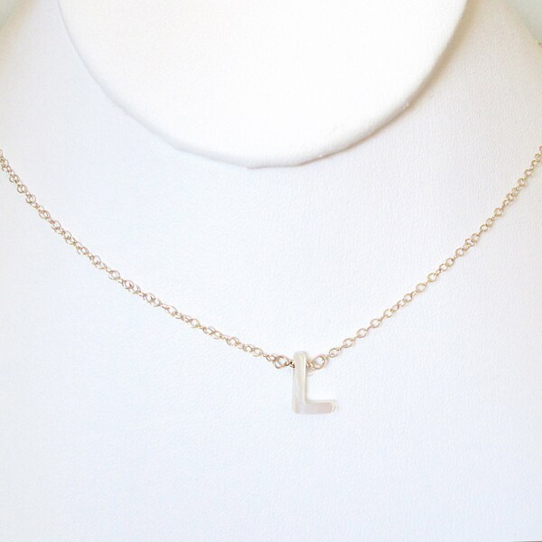 Initial Necklace L - Etsy