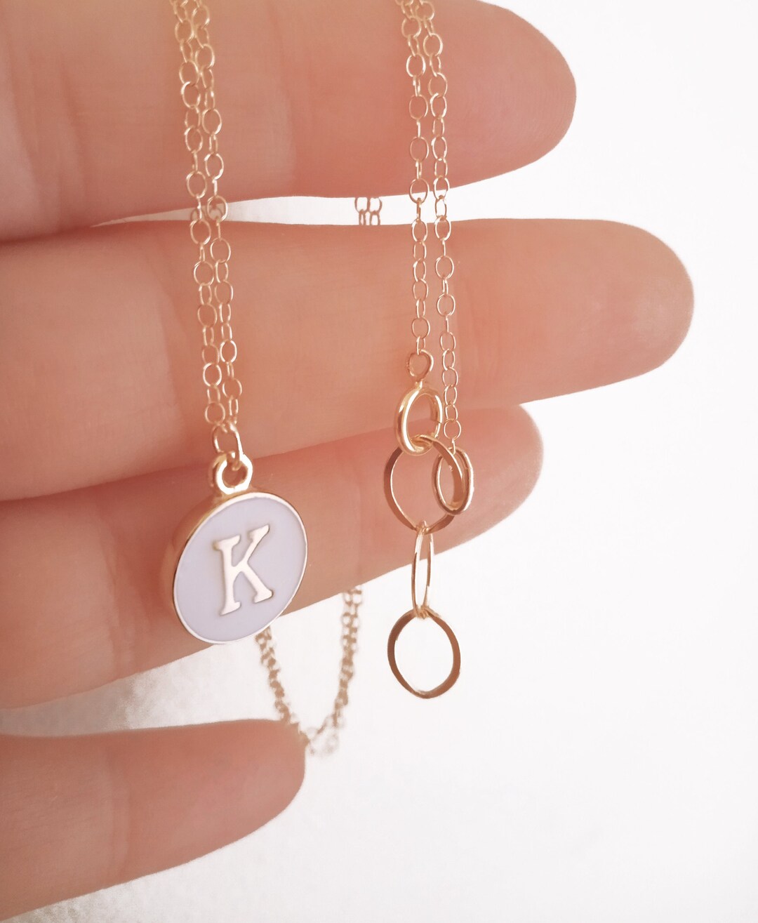K Gold Plated Coin Initial Typewriter, Gold K White Letter Necklace, Gold K Charm Pendant ...
