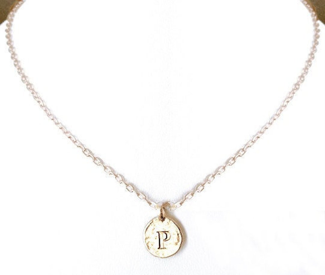 P Initial Necklace Choker Gold Silver Dainty Gift for Wife - Etsy