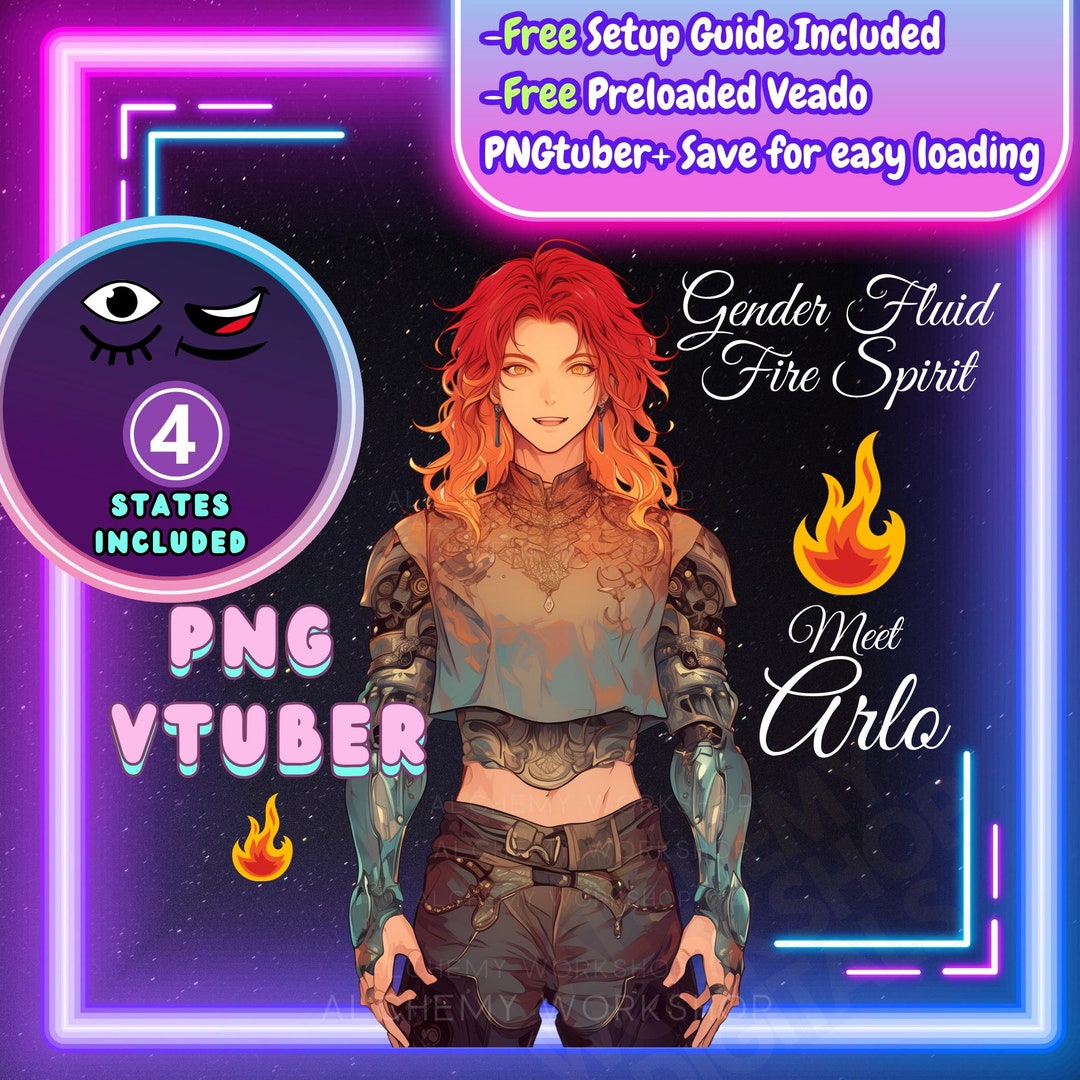Arlo- Vtuber Avatar for Gaming Streaming | Premade Png Tuber Model ...