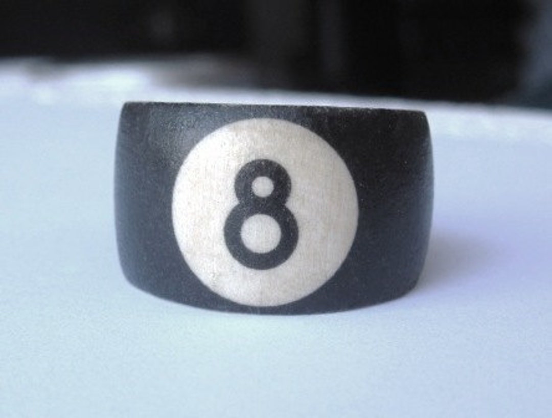 8 Ball pool Ball Wood Ring - Etsy