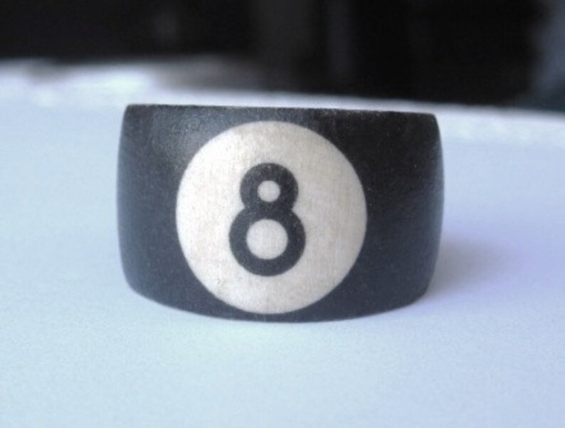 8 Ball pool Ball Wood Ring - Etsy