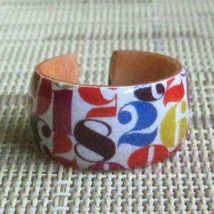 Colorful Numbers Wood Finger Ring - Etsy