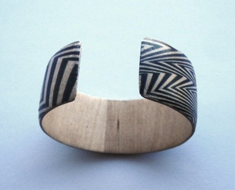 Bridget Riley Op Art Adjustable Wood Cuff Bracelet - Etsy
