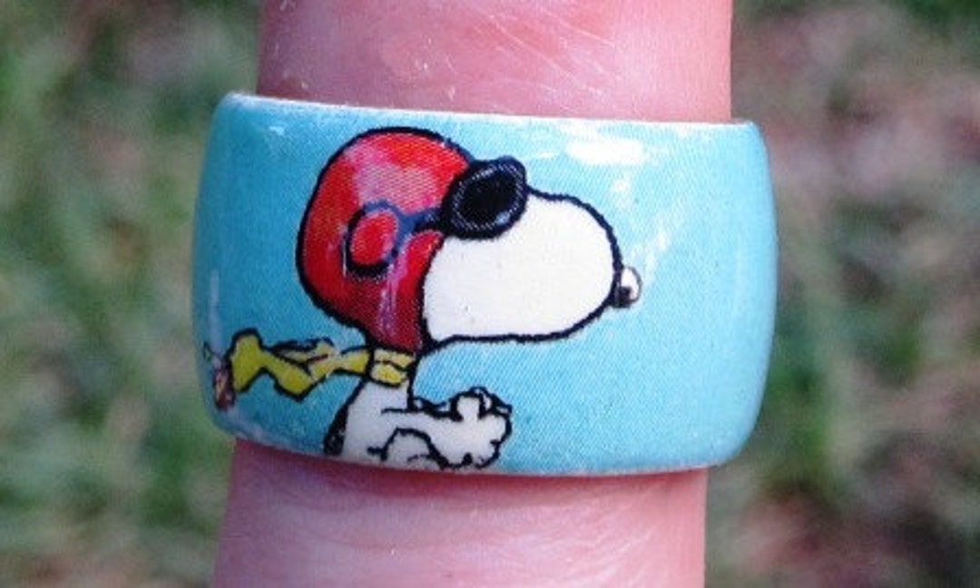 Aviator Snoopy -- Adjustable Wood Ring - Etsy
