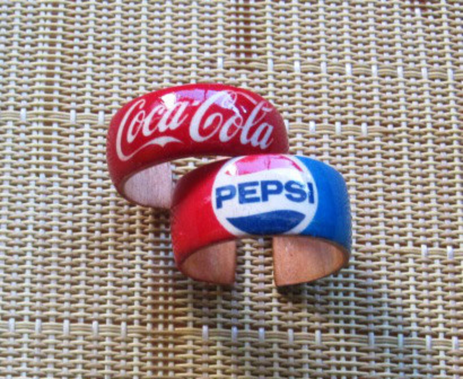 Coke or Pepsi Wood Finger Rings - Etsy