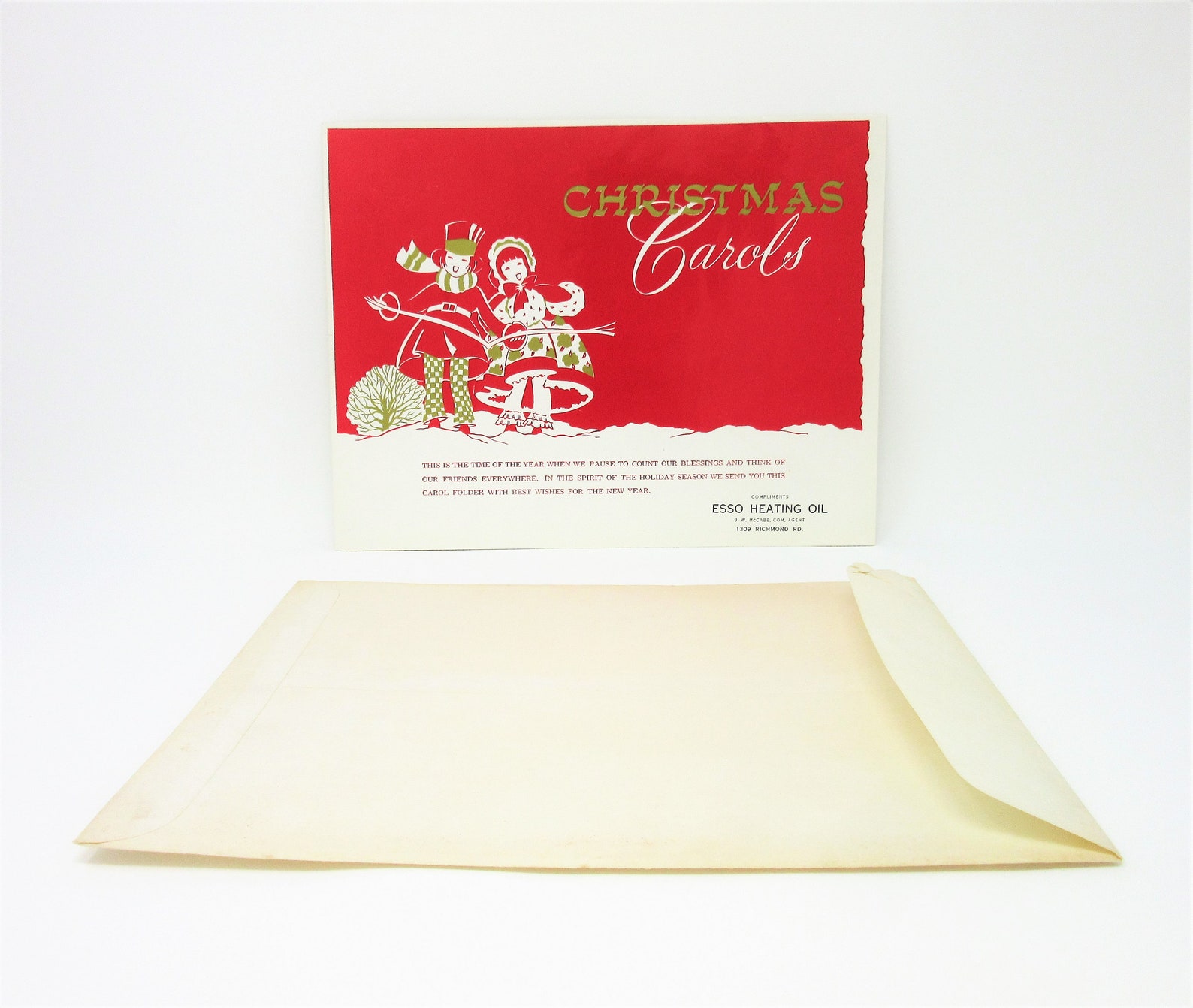 Vintage Unused Christmas Carols Booklet Featuring a Couple | Etsy