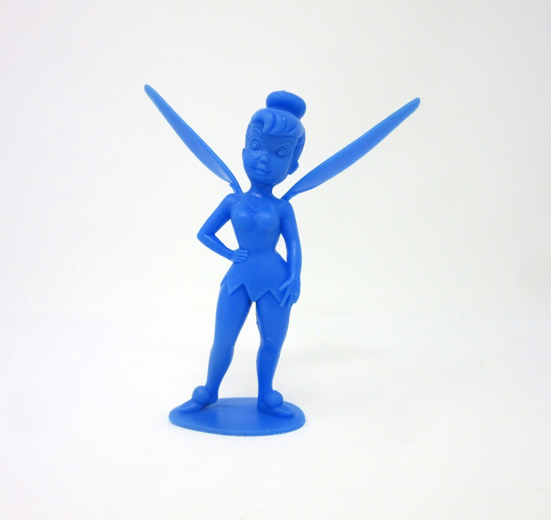 Vintage 1970's Walt Disney Tinkerbell Fairy Plastic Blue Toy Louis Marx ...
