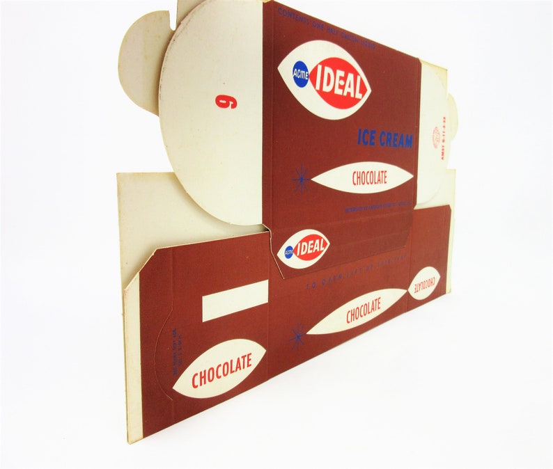 Vintage Unused Acme Ideal Chocolate Ice Cream Half Gallon Box | Etsy