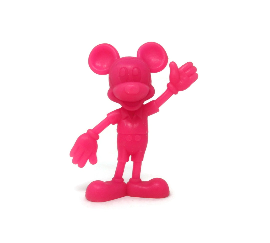 Vintage Walt Disney World Pink Mickey Mouse Hard Plastic Toy Souvenir ...