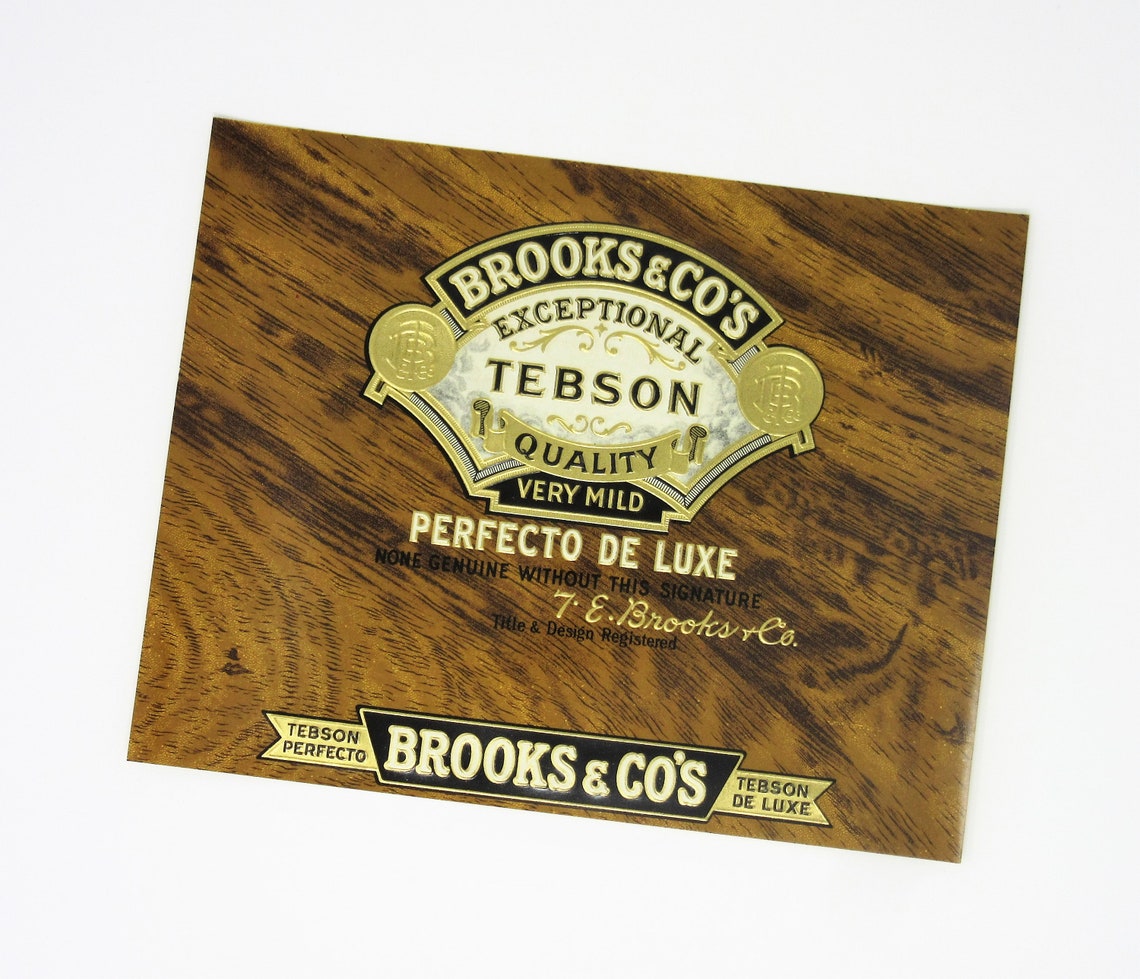 Vintage Unused Brooks & Co's Brand Cigar Box Label Very | Etsy