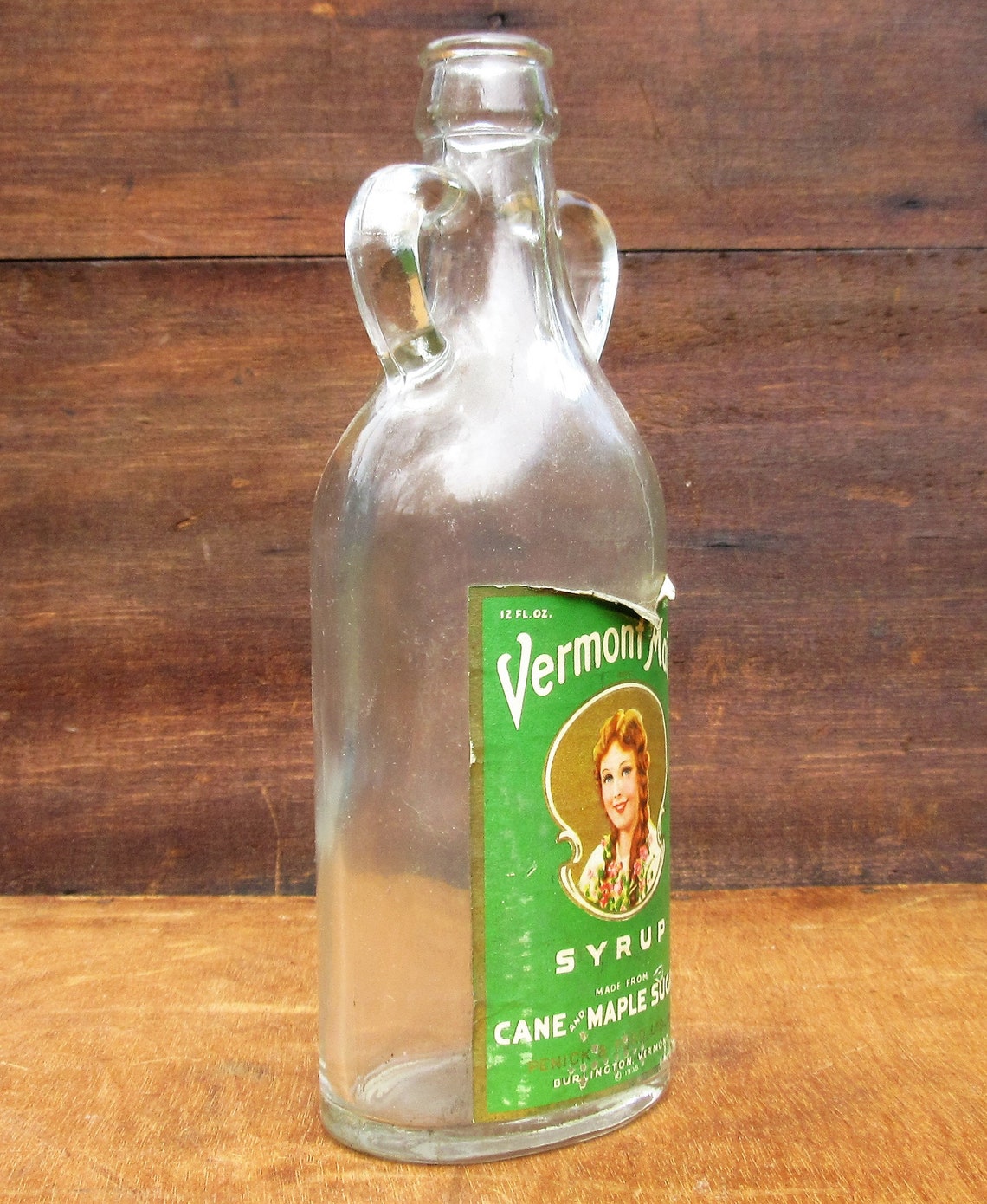 Vintage Vermont Maid Maple Sugar Syrup Glass Bottle with | Etsy