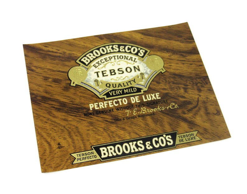 Vintage Unused Brooks & Co's Brand Cigar Box Label Very Mild Tobacco ...