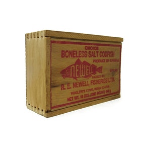 Vintage Boneless Salt Codfish Wooden Box by Newell Fisheries Canada ...