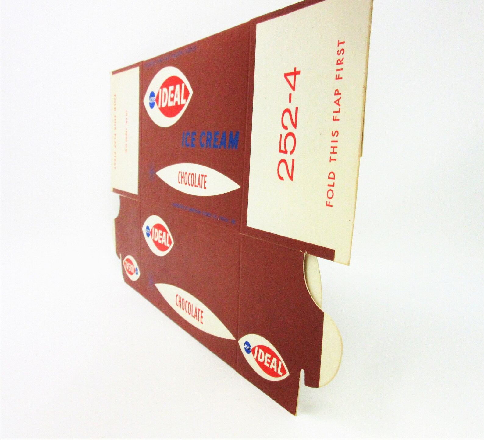 Vintage Unused Acme Ideal Chocolate Ice Cream Half Gallon Box | Etsy