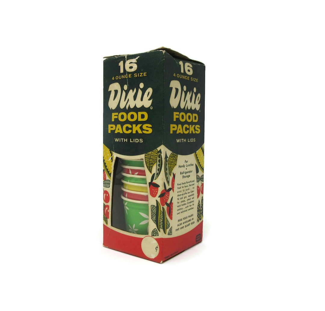 Vintage Unused Dixie Food Packs Cups Star Flower Design Half Full ...