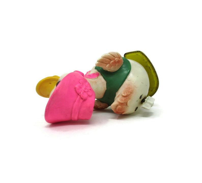 Vintage Sonsco Waddling Duck Mechanical Wind up Toy Wearing a Pink ...