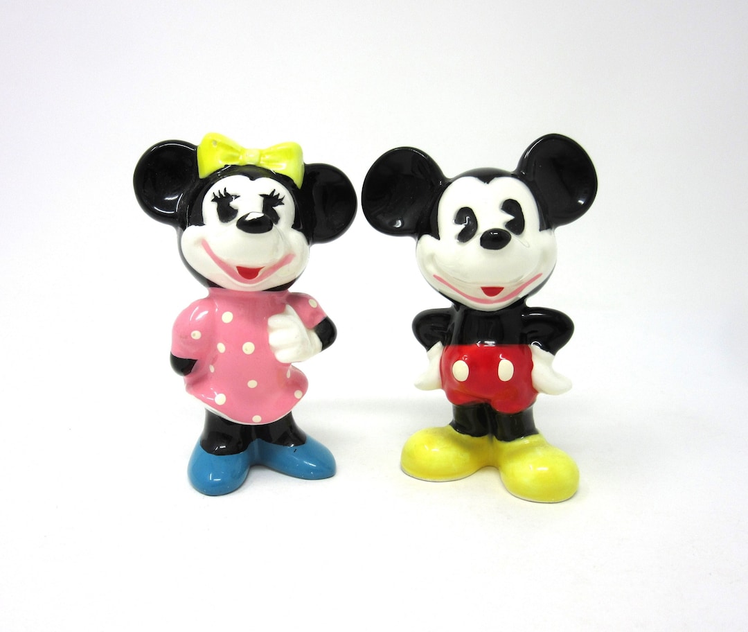 Vintage Mickey and Minnie Mouse Ceramic Character Figurines, Walt ...