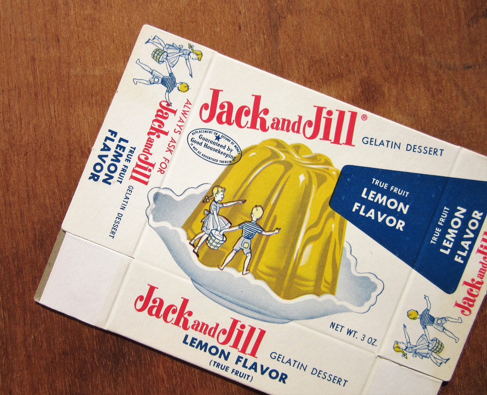 Vintage Unused Jack and Jill Gelatin Jello Dessert Box Lemon | Etsy