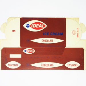 Vintage Unused Acme Ideal Chocolate Ice Cream Half Gallon Box With ...