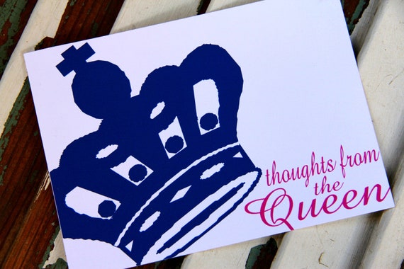 Items similar to Thoughts From the Queen Stationery: Set of 12 on Etsy