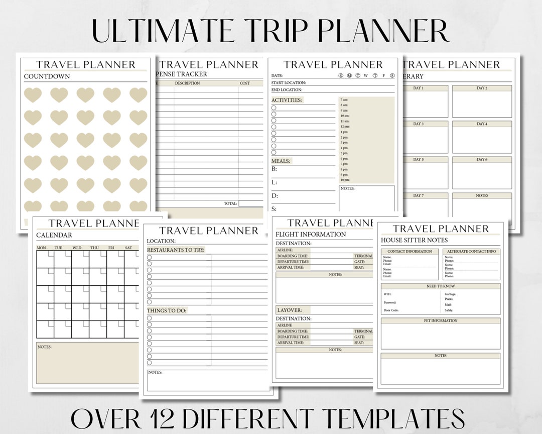Ultimate Trip Planner Vacation Planning Templates Printable and ...